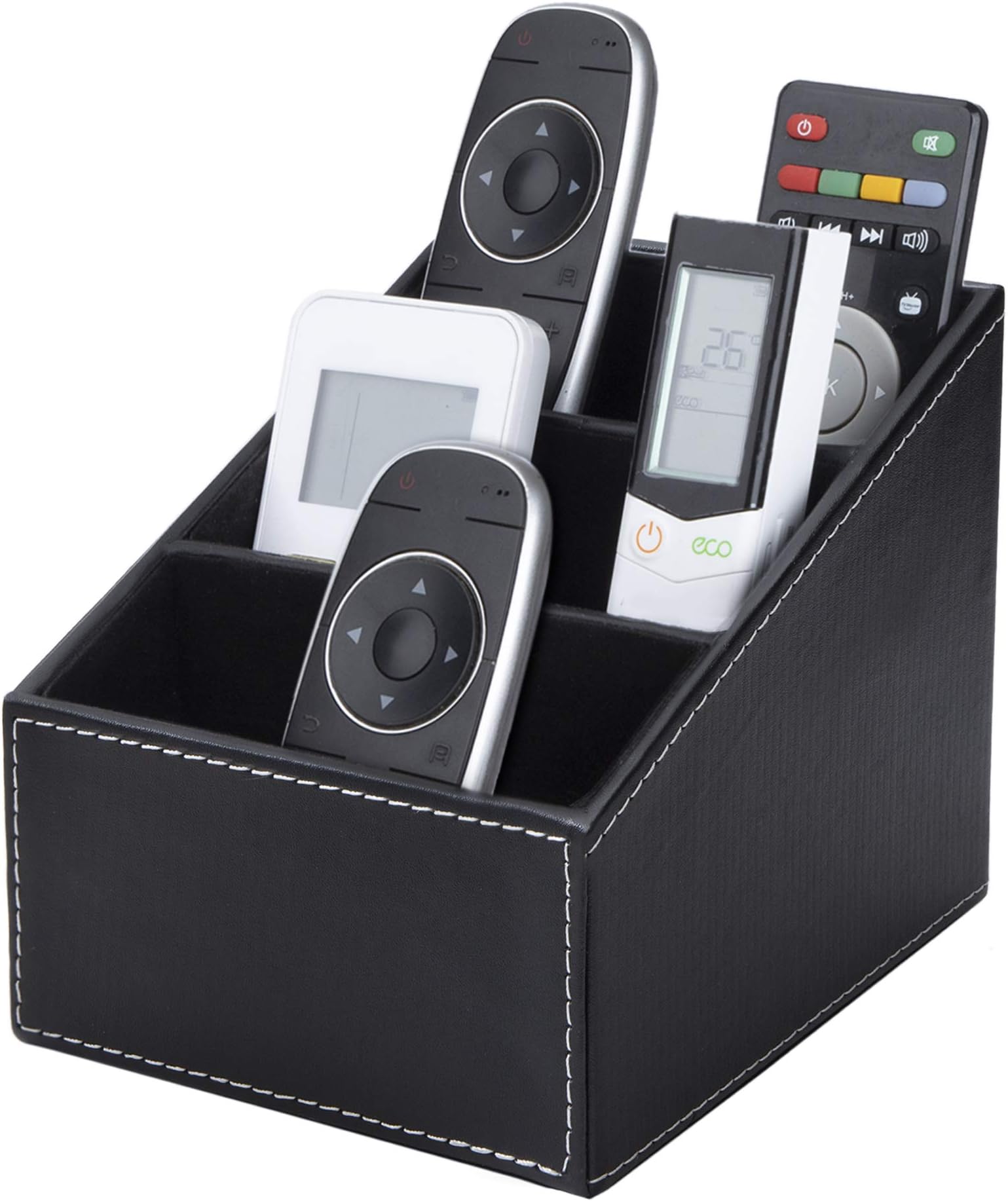 LONDO Leather Remote Control Organizer and Caddy with Tablet Slot ...