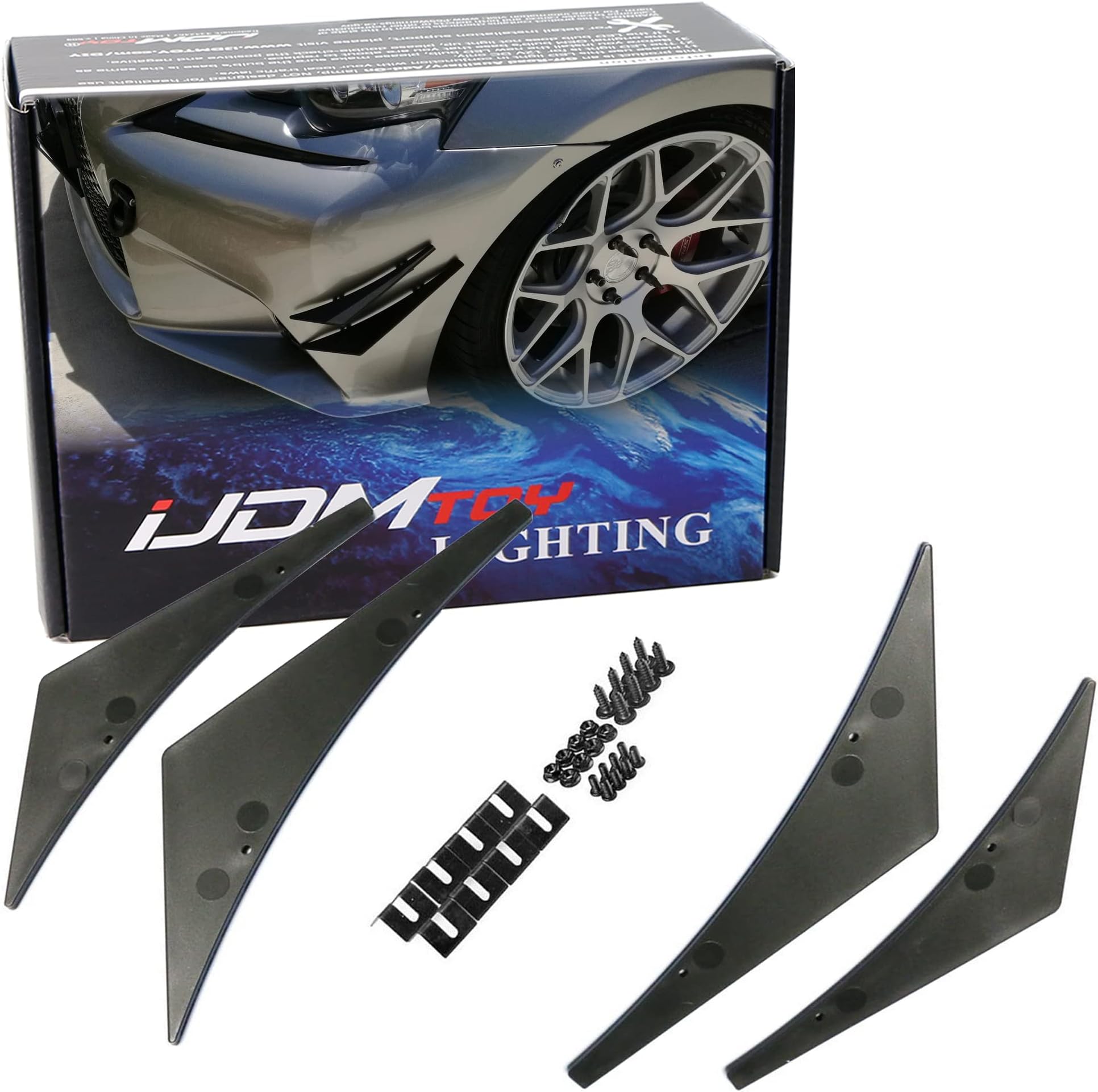 Amazon.com: Front Bumper Canard Set, Universal 4pcs Car Front Bumper ...