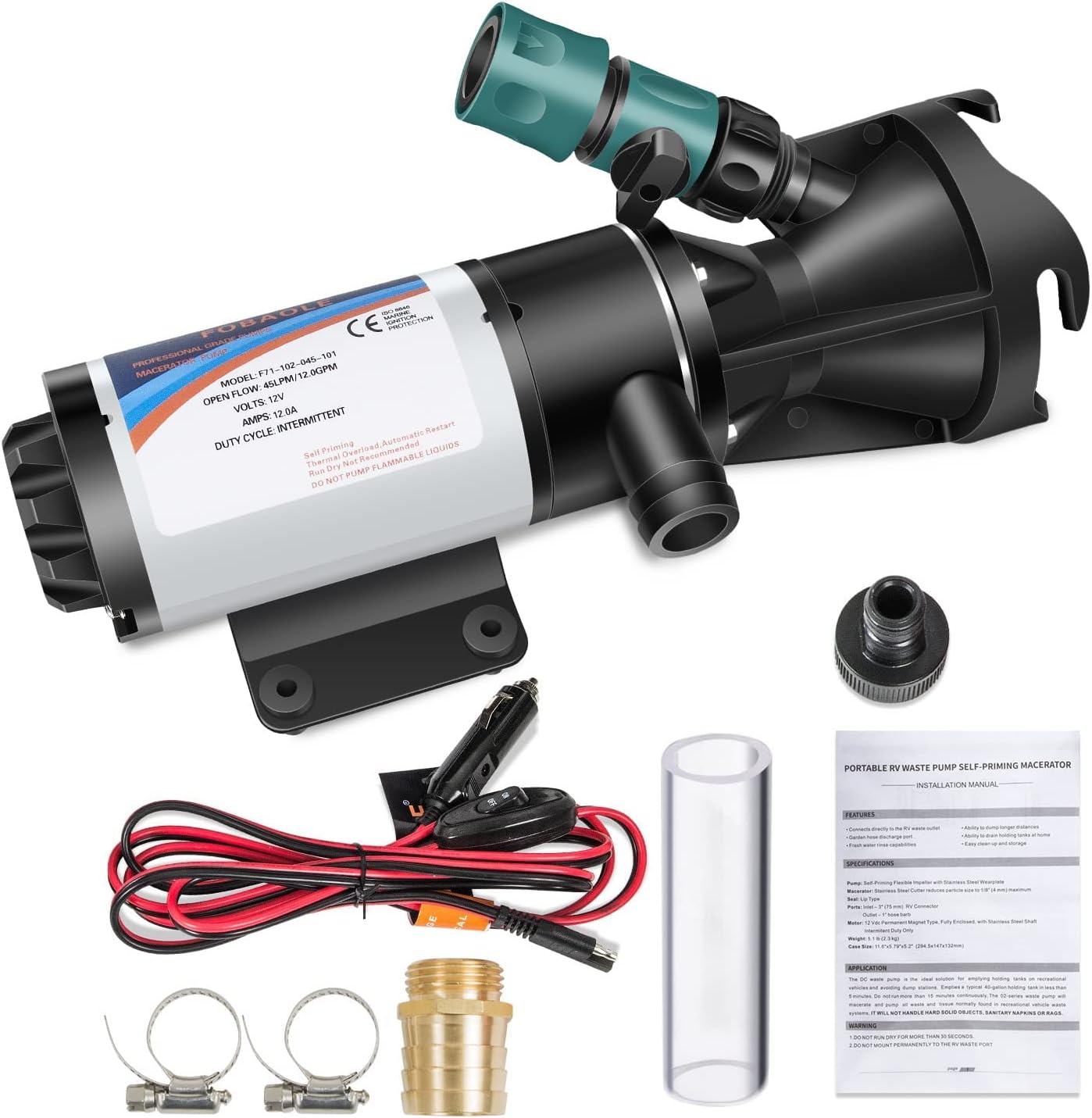 Amazon.com: RVGIVE RV Macerator Pump 12V, Portable RV Sump Pump with ...