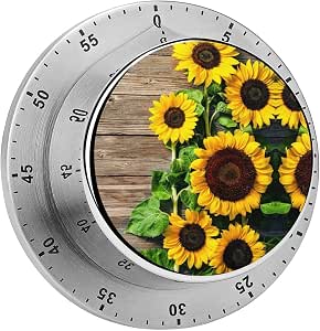 Amazon.com: Kitchen Timer Sunflowers Timer Magnetic Timer Mechanical ...