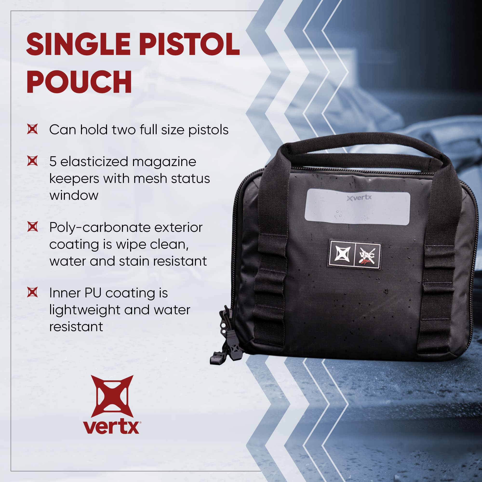 Snapklik.com : Vertx VTAC Single Pistol Case, Soft Gun Pouch Bag And Mag Holder, Ammo Tactical ...