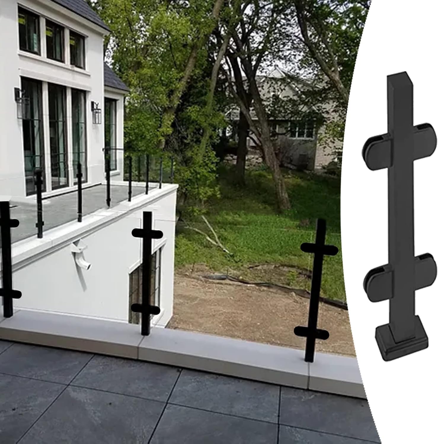 Amazon.com: Balustrade Posts Balustrade Posts Black Glass Railing Post ...