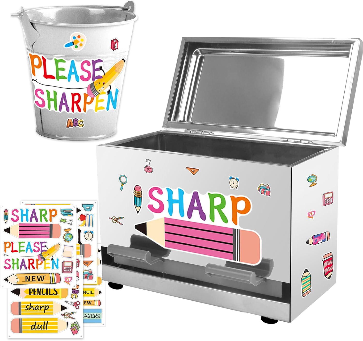 Amazon.com : Tkifoda Stainless Steel Pencil Dispenser Pen Holder Back ...