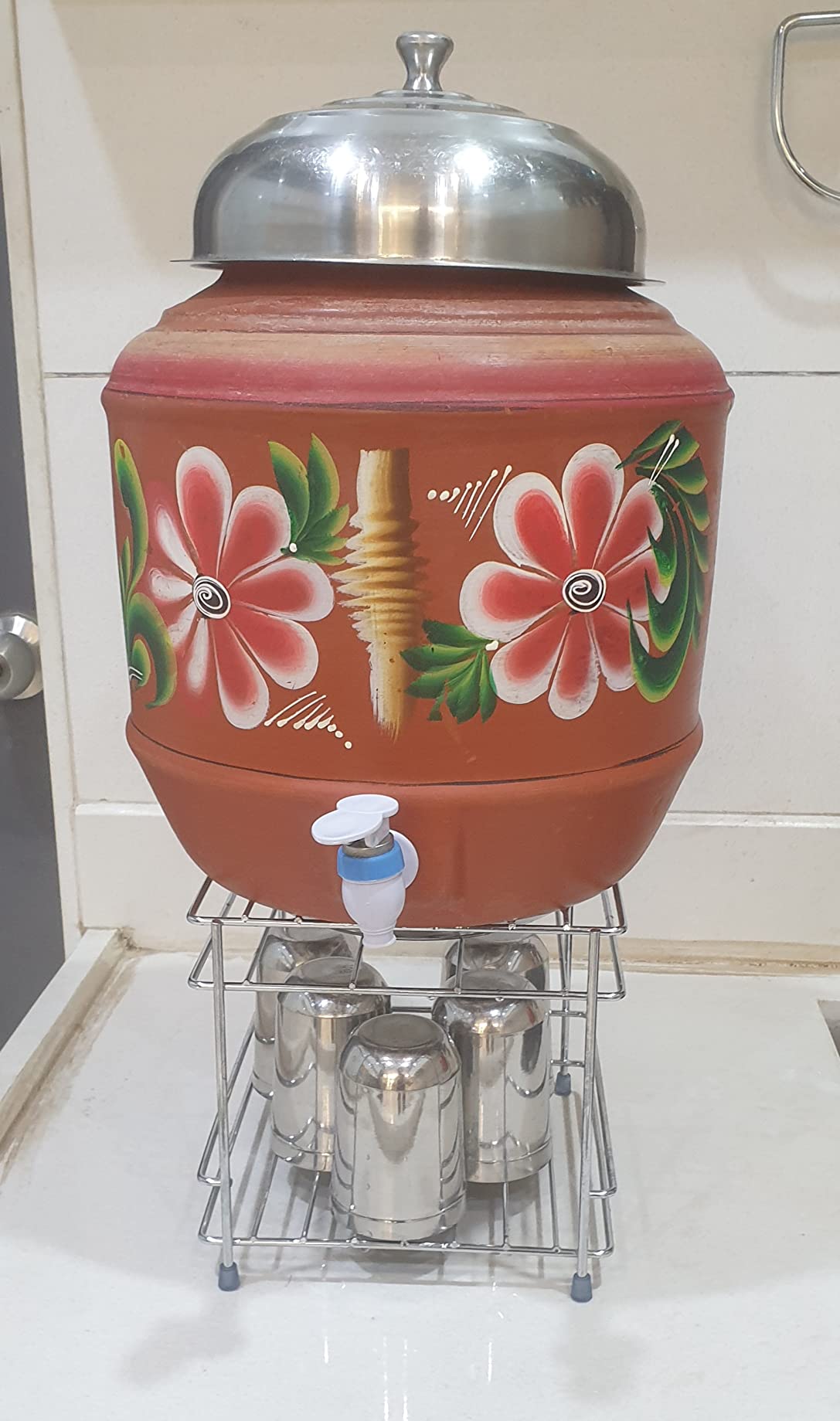 EverEx Stainless steel pot Matka stand holder organizer storage shelf ...