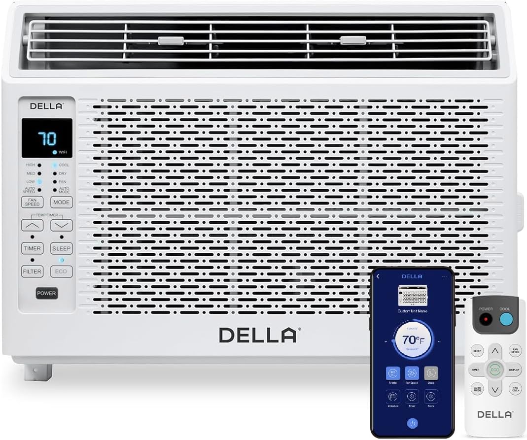 Amazon.com: DELLA 6000 BTU Energy Saving Window Air Conditioner Cools ...