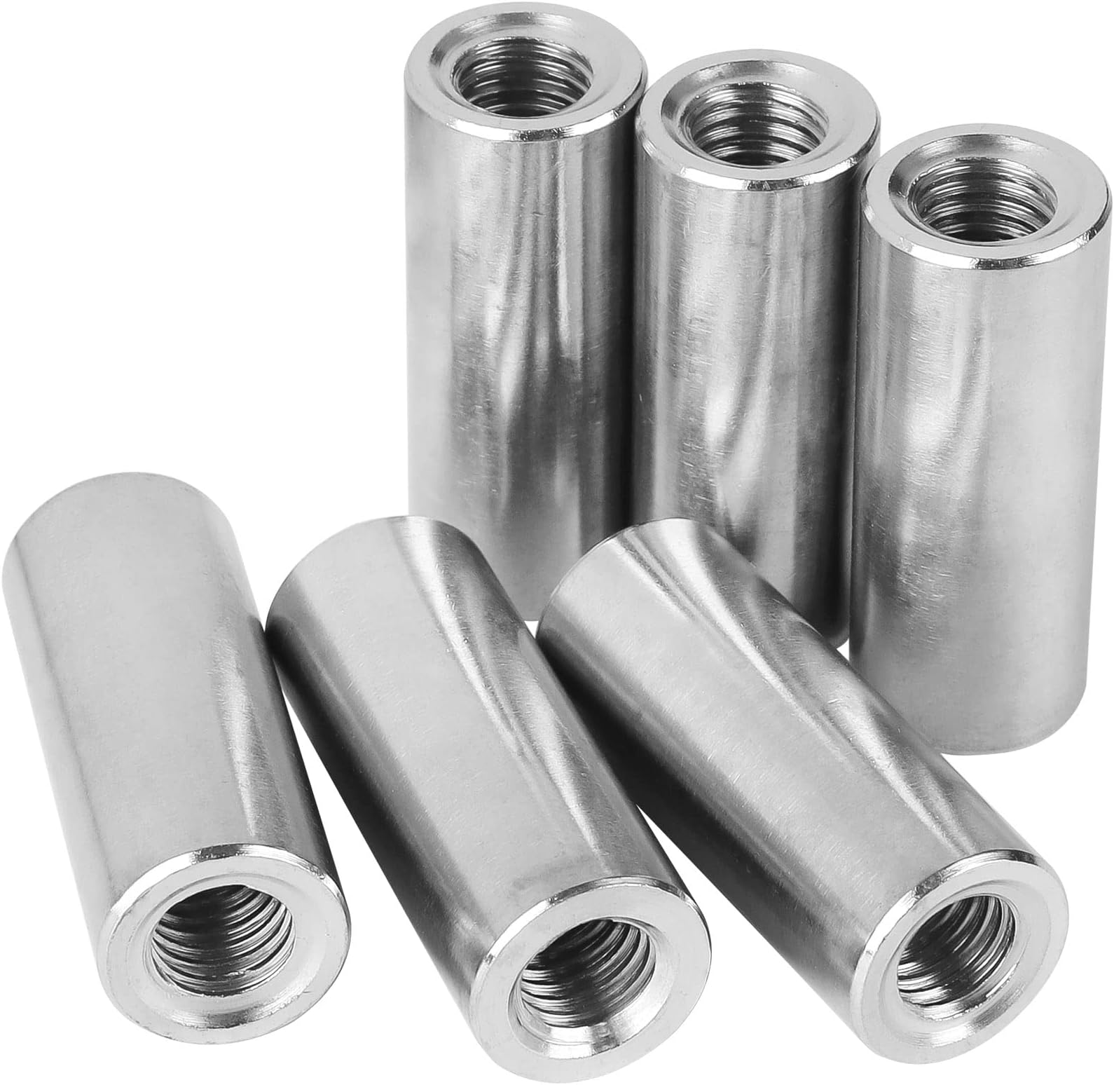 Amazon.com: uxcell Round Connector Nuts, M10x30mm Height Sleeve Rod bar ...