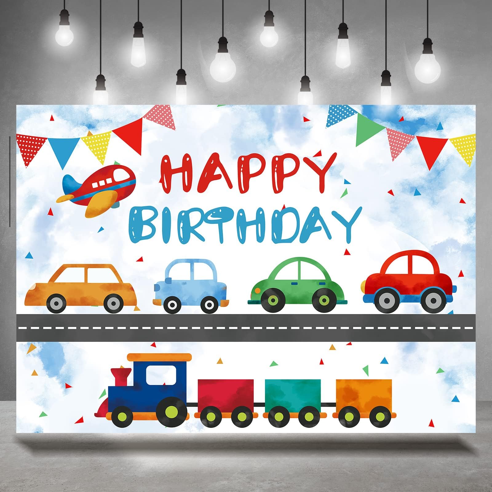 Amazon.com : Rsuuinu Transportation Theme 2nd Birthday Backdrop for ...