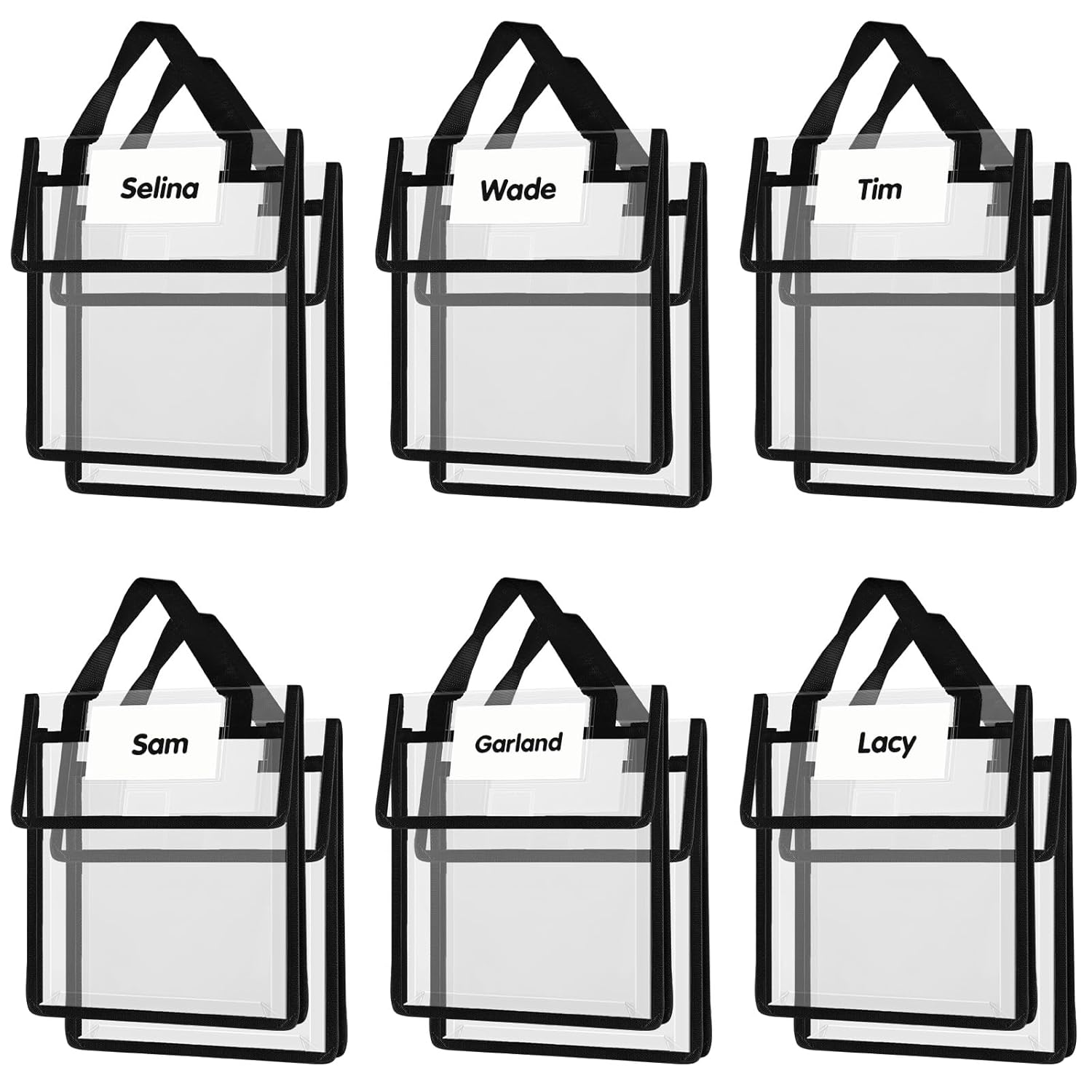 Amazon.com: Teling 12 Pack Thick Clear Book Pouches with Blank Name ...