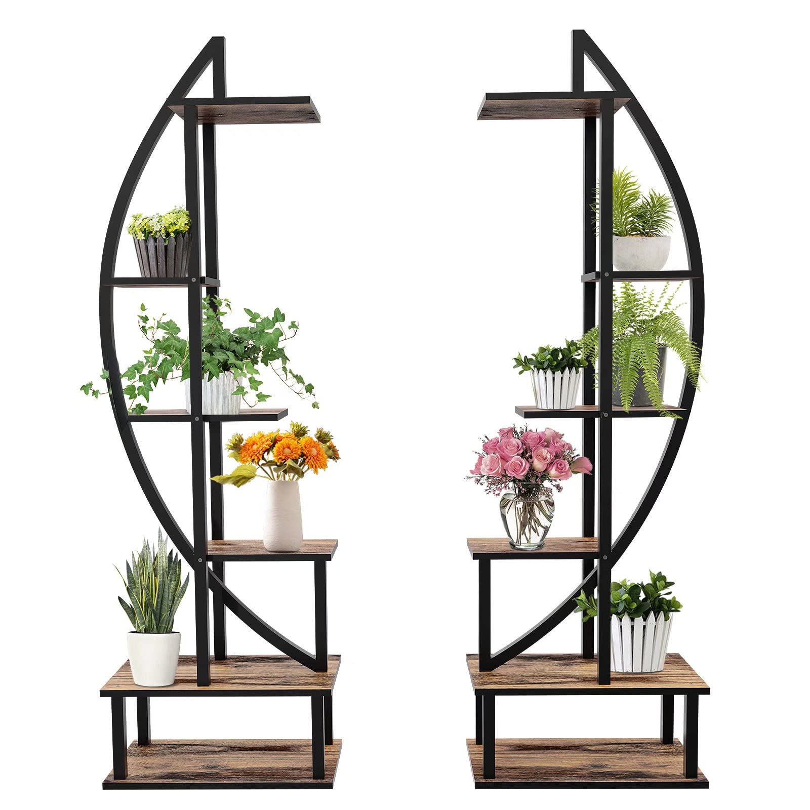 Elevens 6 Tier Metal Plant Stand, Muti-Purpose Ladder Plant Shelf ...