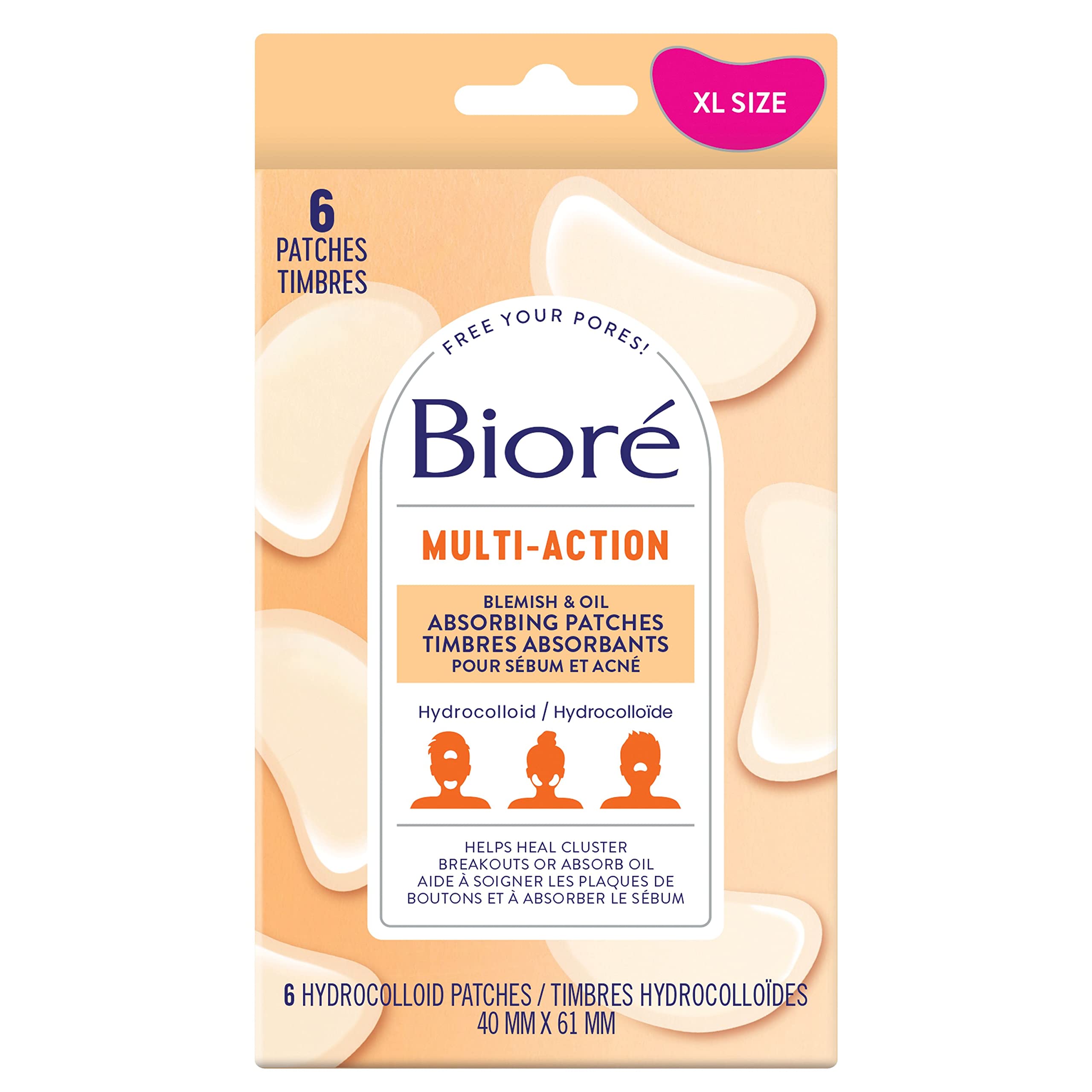 Bioré Multi Action Blemish & Oil Absorbing Acne Patches | Hydrocolloid ...