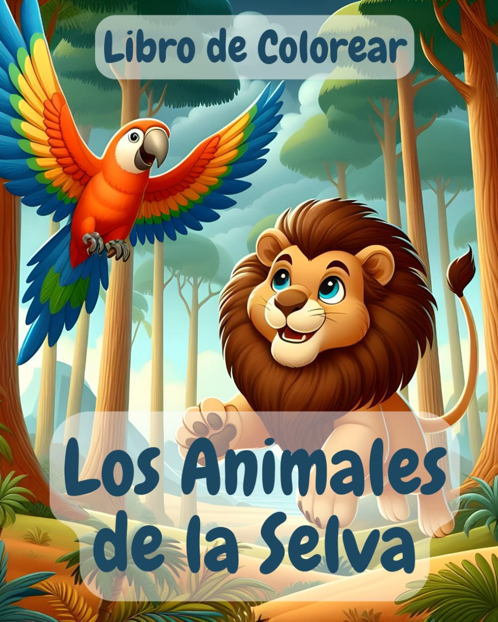 Libro para Colorear Los Animales de la Selva: animales fáciles de ...