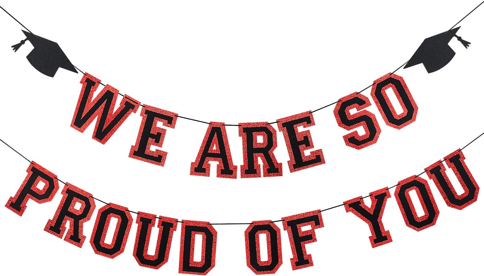 Amazon.com: Red And So The Adventure Begins Banner Red and Black ...