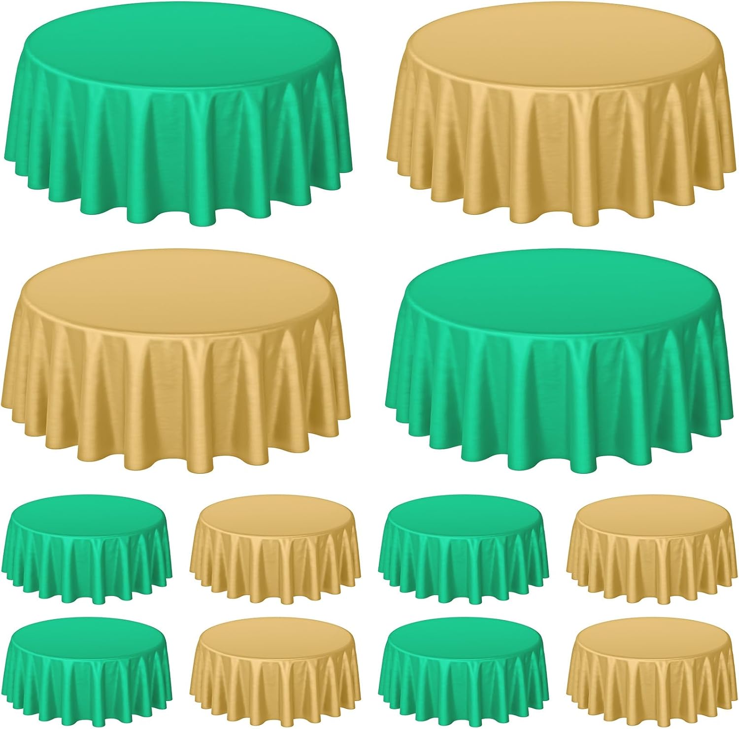 Amazon.com: Buryeah 12 Pcs 84 Inch Green and Gold Round Plastic ...