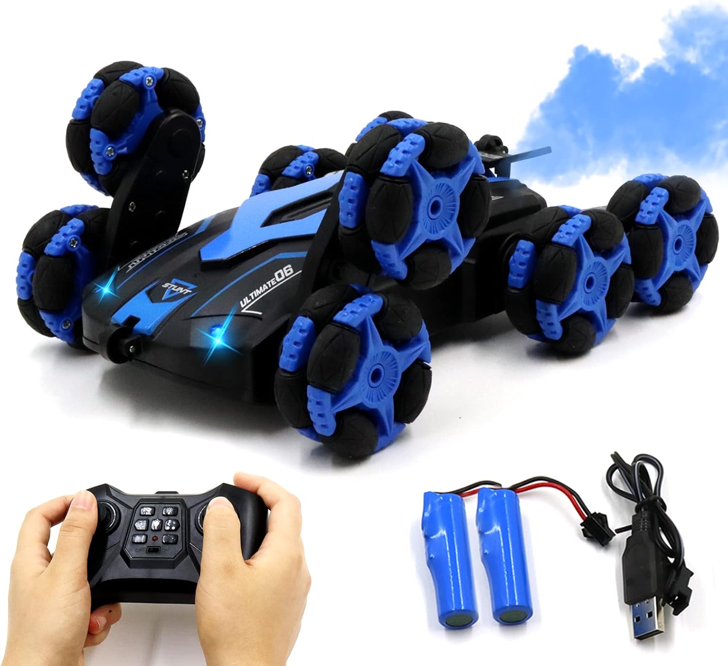 Amazon.com: RC Stunt Car, 8 wheels 360° Flips Rotating Remote Control ...