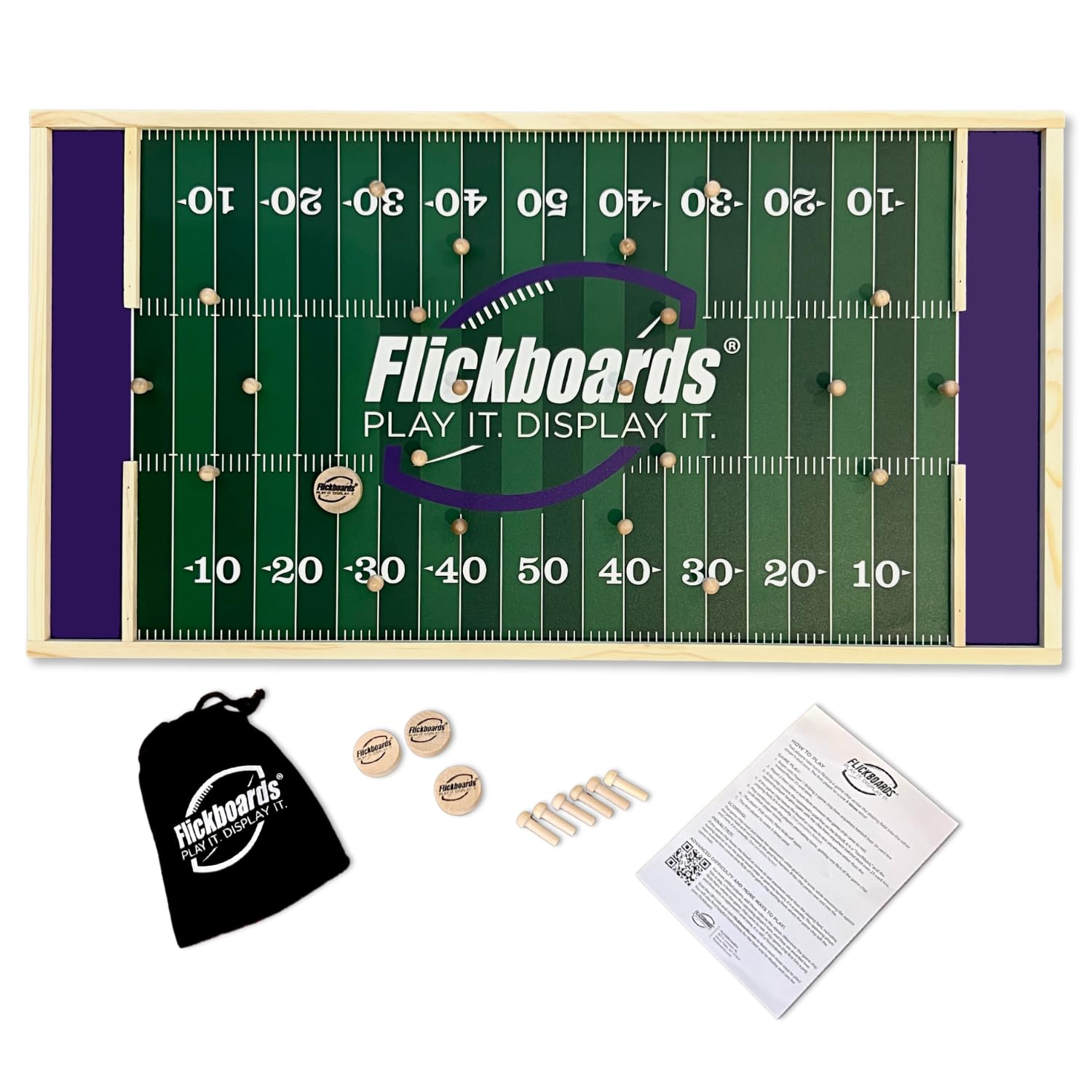 Amazon.com: Flickboards Wooden Football Board Game - Family Fun Indoor ...