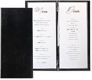 Amazon.co.jp: 【ミツバストア】メニューブック 4ページ A4対応 おしながき たて長 縦長 ドリンクメニュー メニュー表 メニュー帳 ワインリスト カフェ バー bar 飲食店 ...