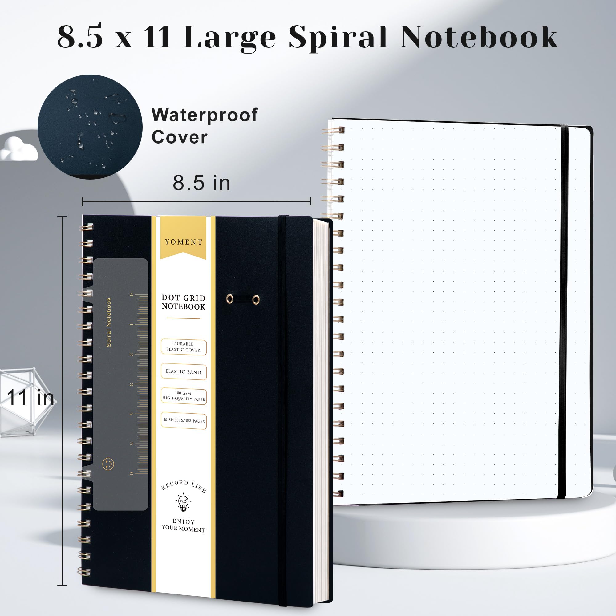Snapklik.com : Yoment Bullet Dotted Journal Spiral Notebook 8.5 X 11 A4 ...