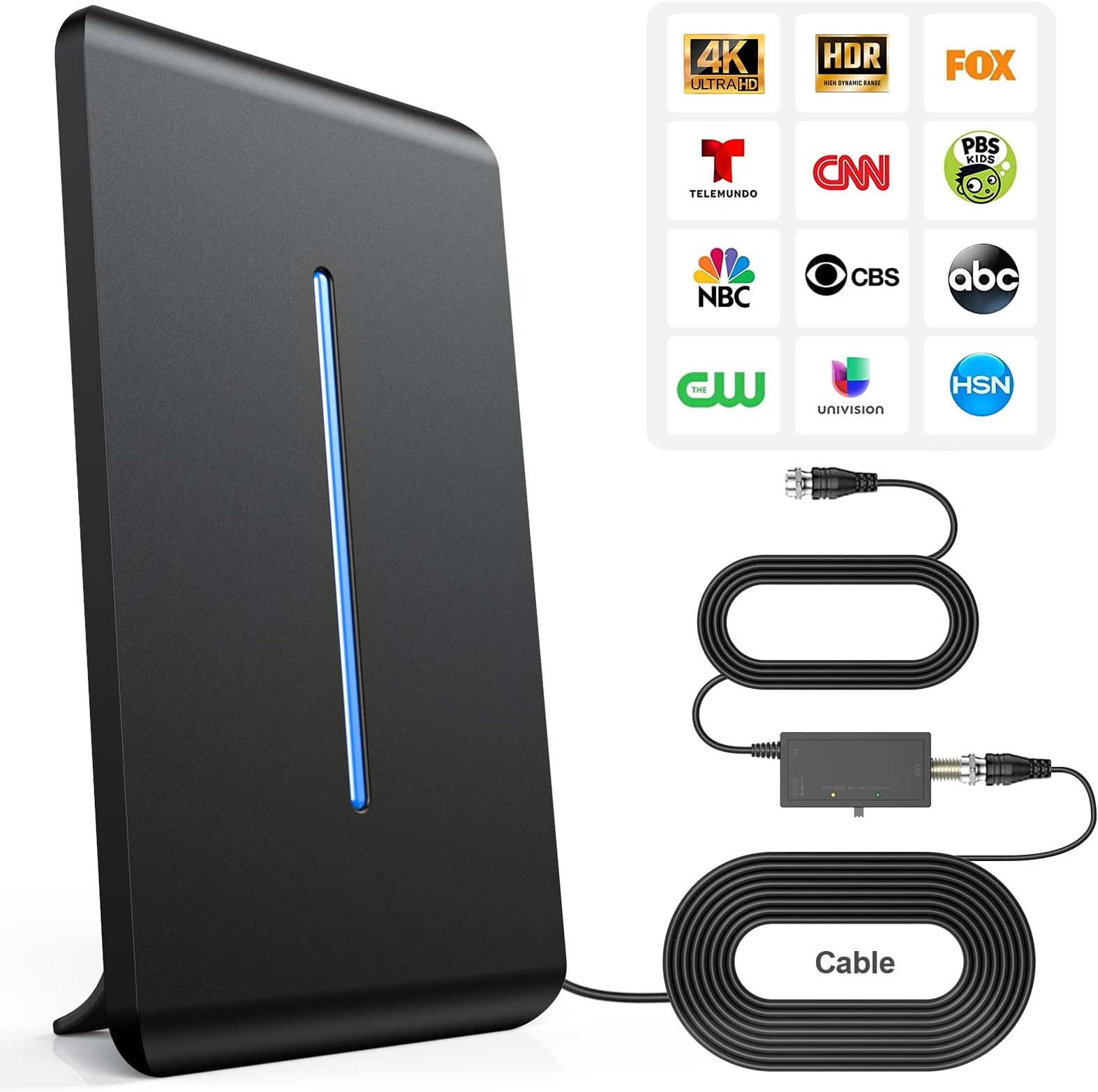 Amazon.com: TV Antenna – RCA Amplified Indoor Flat HDTV Antenna with 55 ...