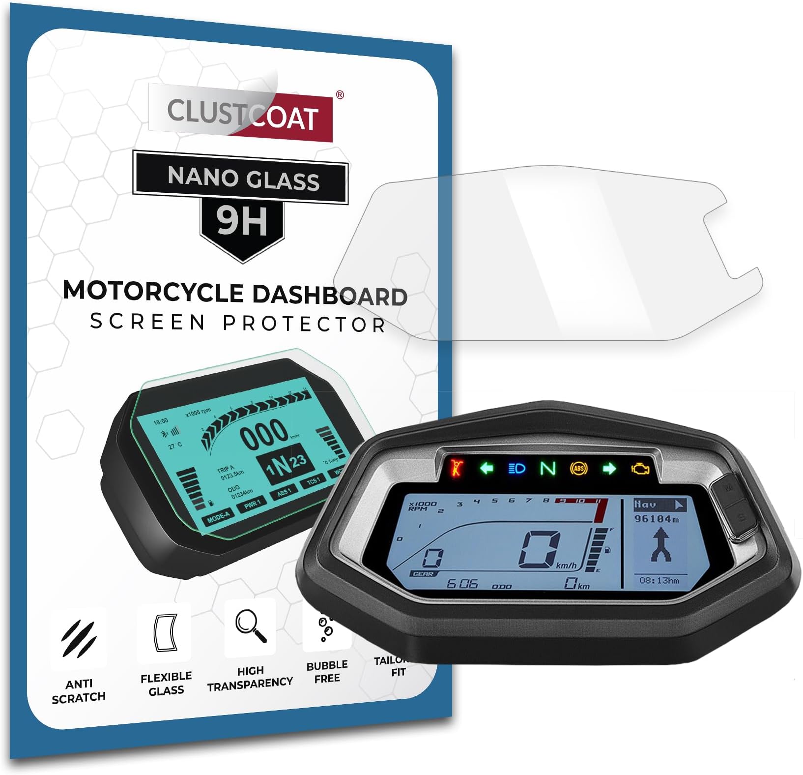 CLUSTCOAT 9H Nano Glass Motorcycle Dashboard Instrument Cluster Screen ...