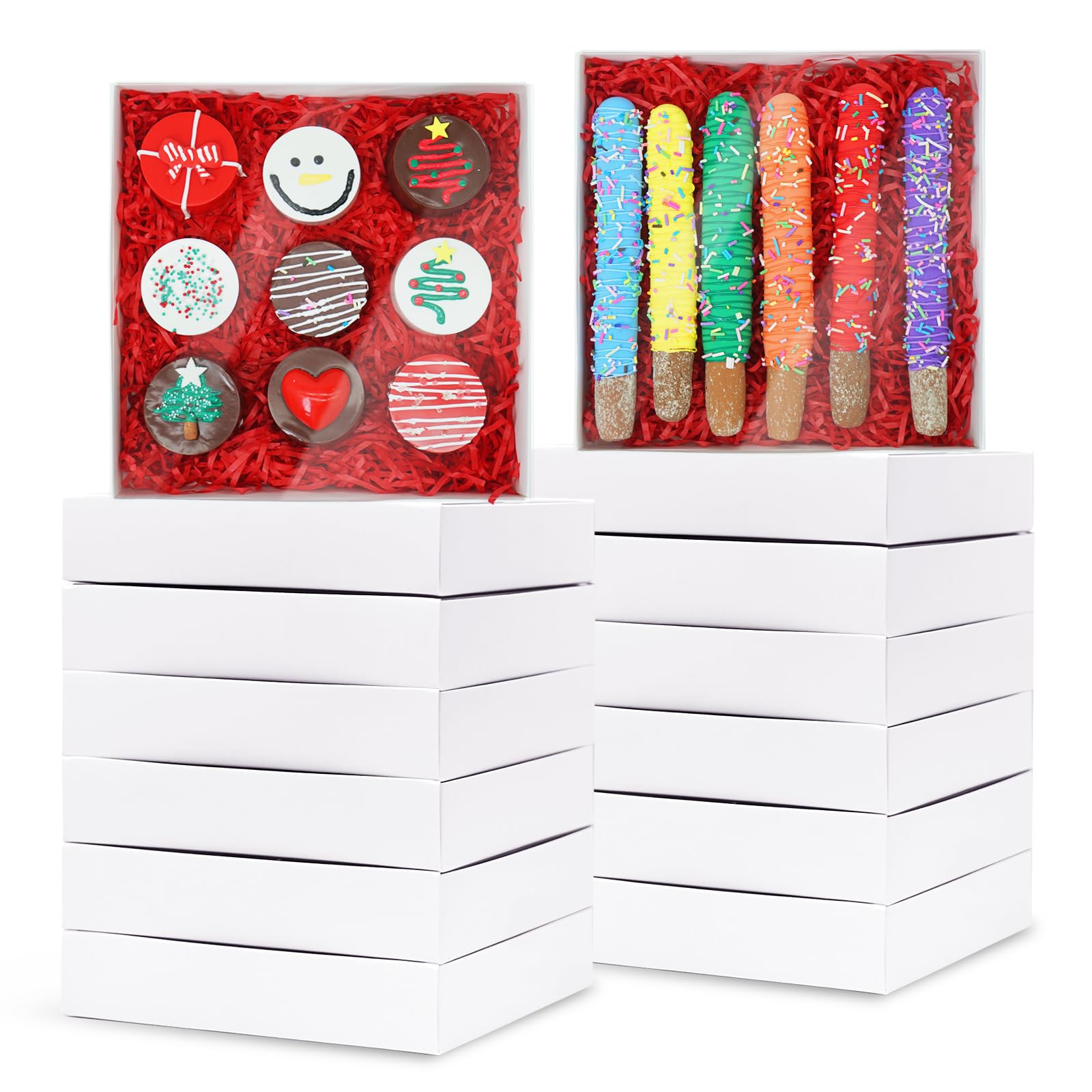 Amazon.com: JOHOPACK 20 Pack 8 x 8 x 1.5 Inch Cookies Boxes with Full ...