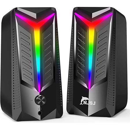 Amazon.com: Computer Speakers, RGB Clear Stereo PC Speakers Supports 3. ...