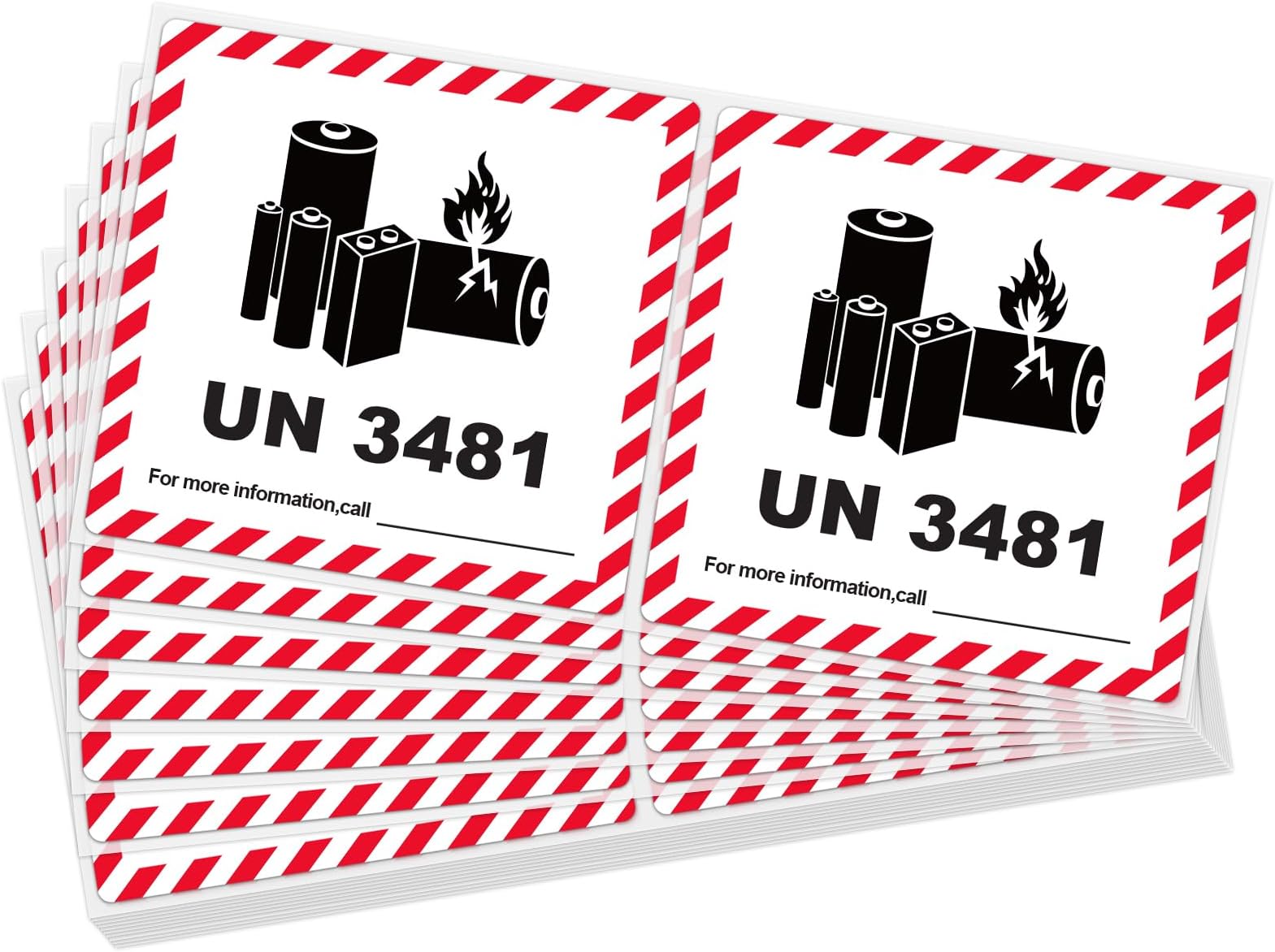 Amazon.com: Lithium Ion Battery Label Stickers, Large 4.375" X 4.75 ...