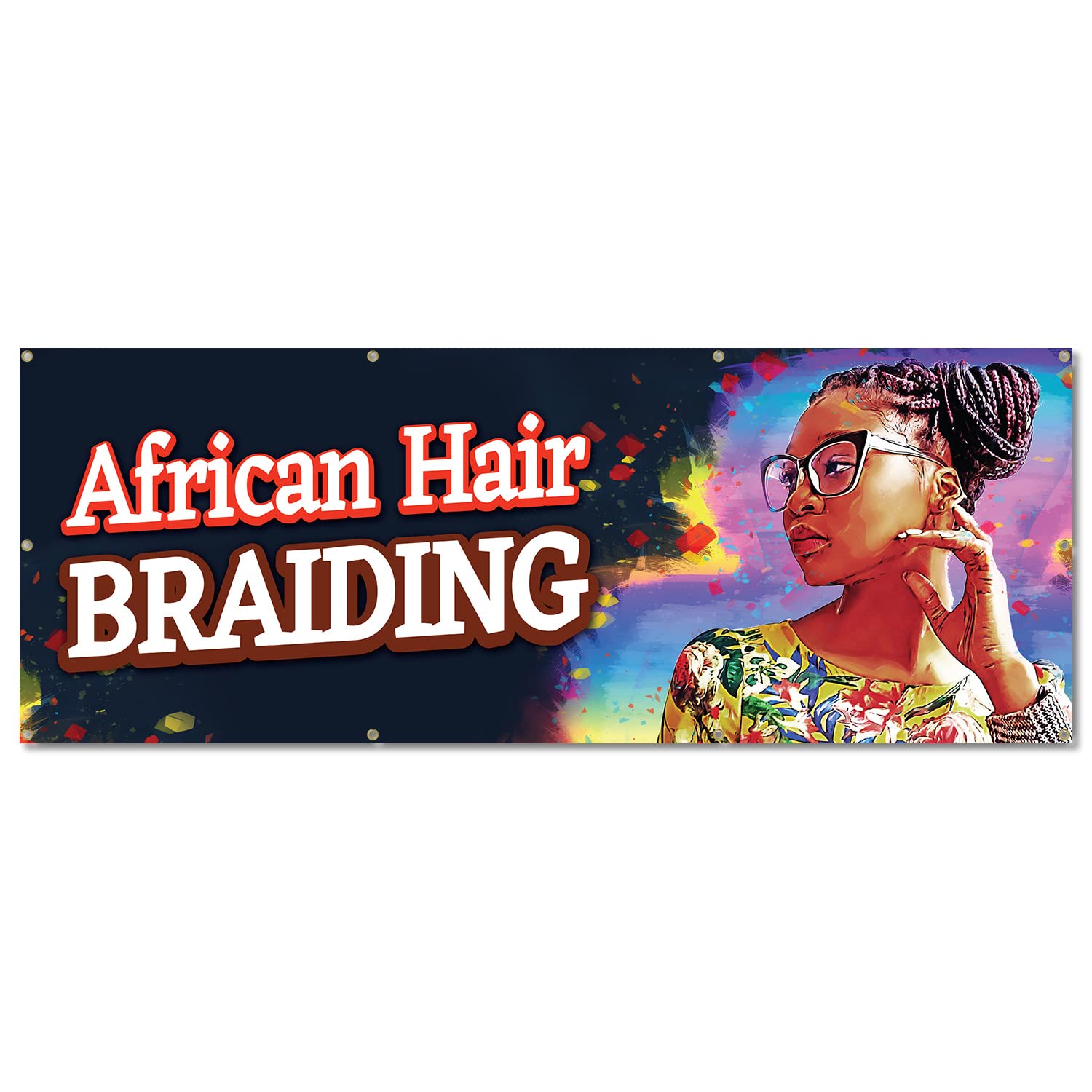 Amazon.com: African Hair Braiding | 36" X 96" Banner | Outdoor Vinyl ...