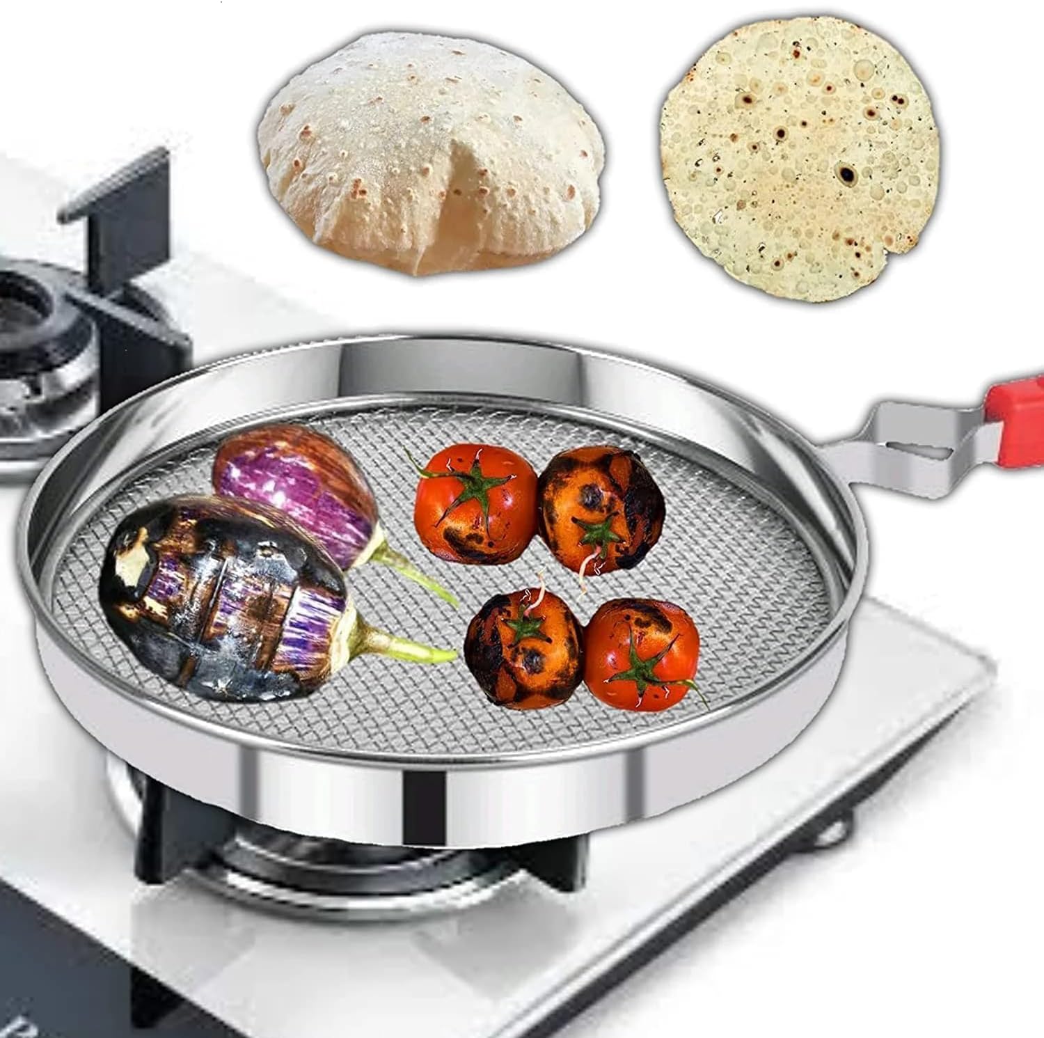 Buy Magrido Phulka Grill Pan Non-Stick Roti & Papad Maker | Stainless ...