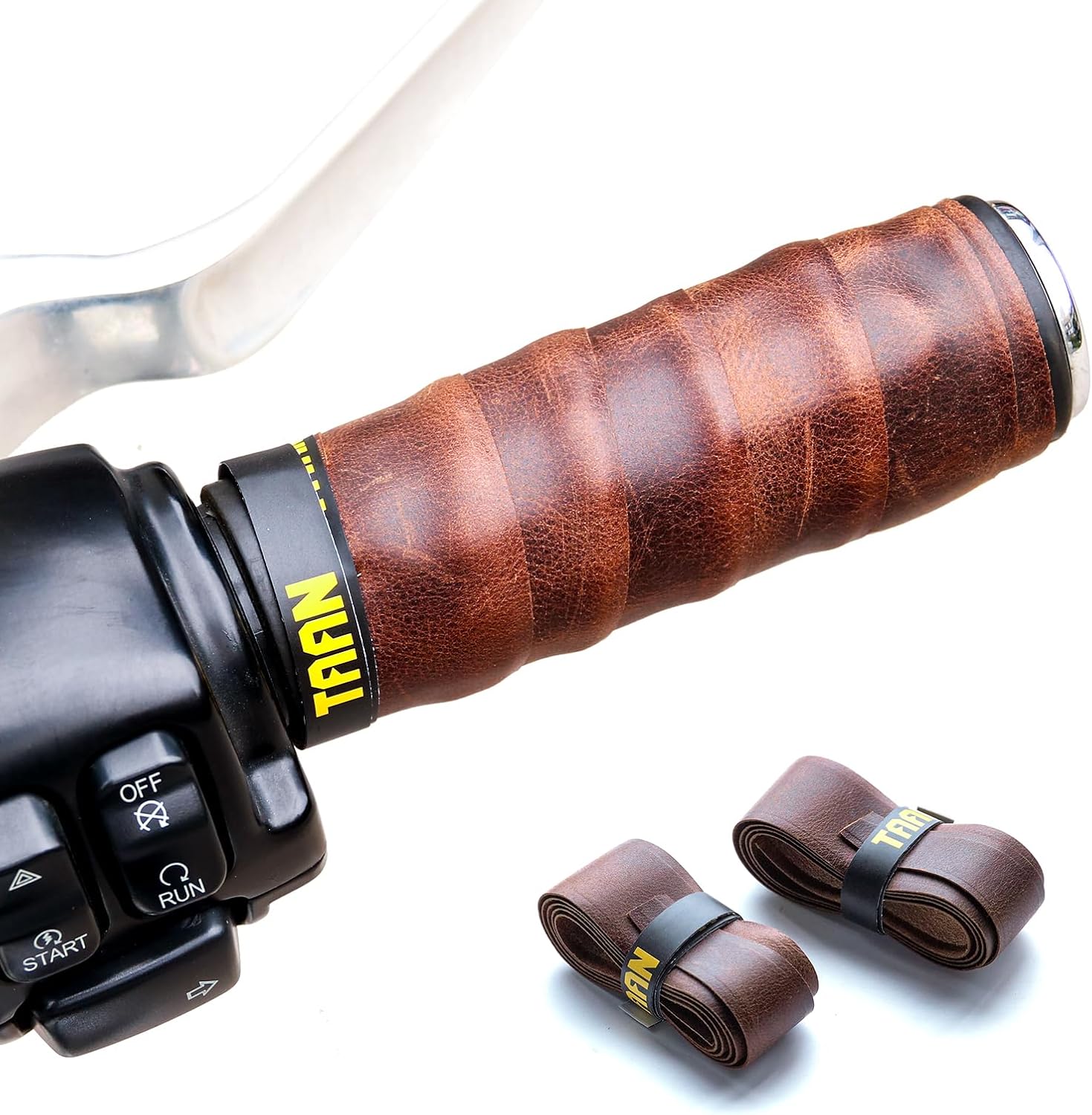 Amazon.com: WTZMOTO Motorcycle Leather Handlebar Grips Wrap Motorcycle ...