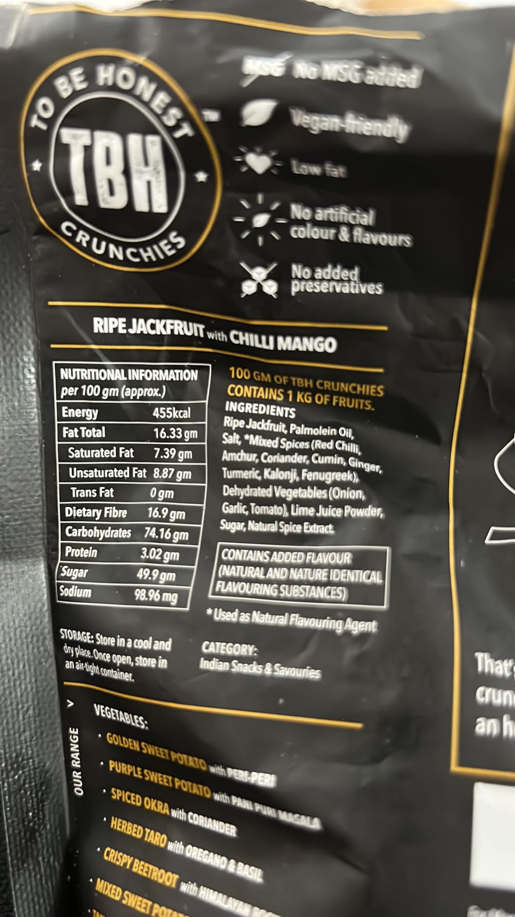 TBH - To Be Honest Jackfruit Chips Crunchies | Ripe Jackfruit | Gluten ...