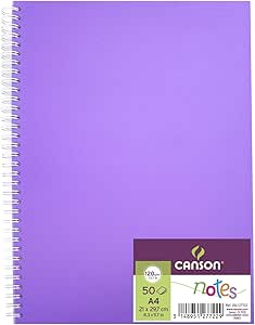 Canson Notebook of 50 Sheets A4 120g Spiral Design Polypropylene Cover ...