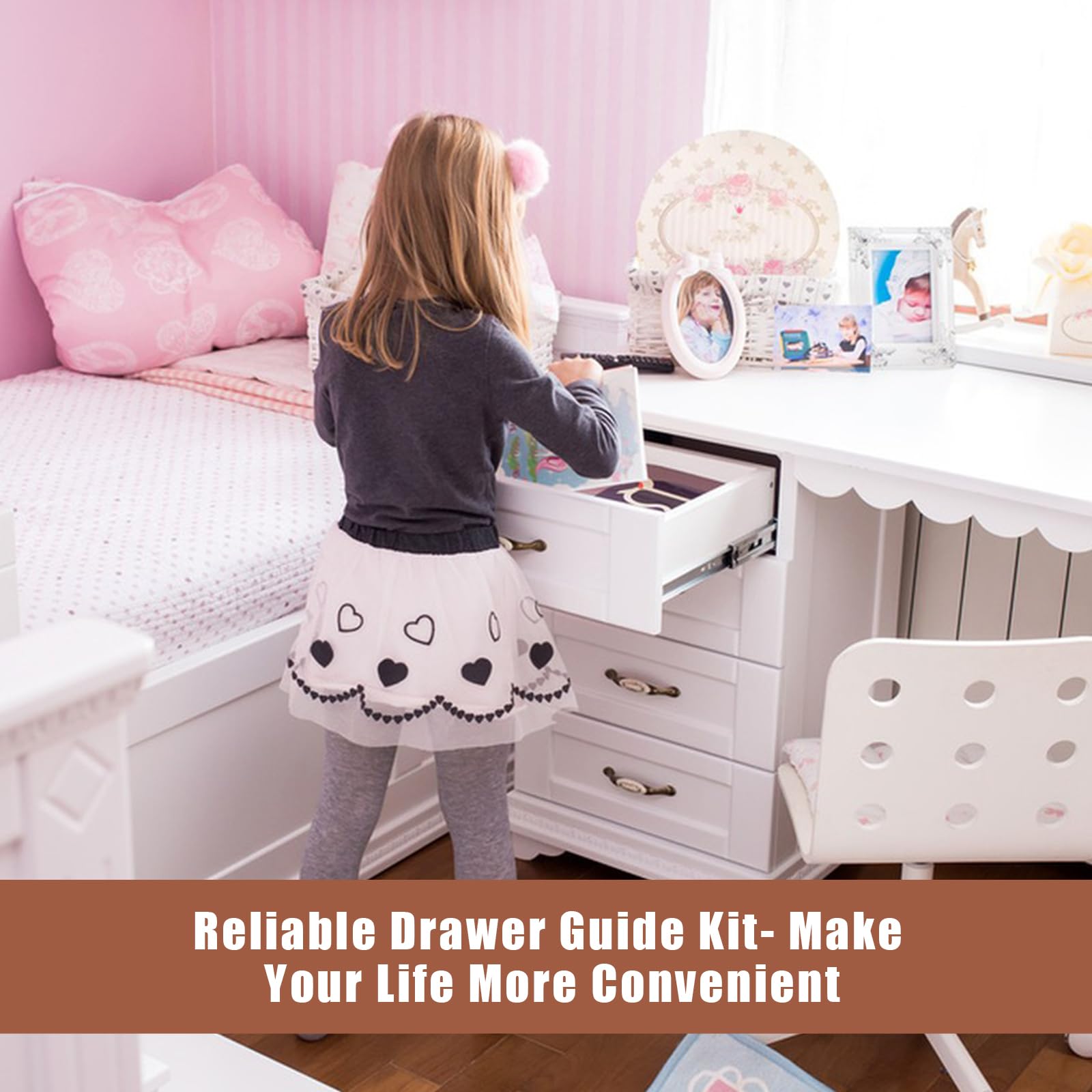 Snapklik.com : Drawer Track Guide And Glides 6 Set Undermount Drawer ...