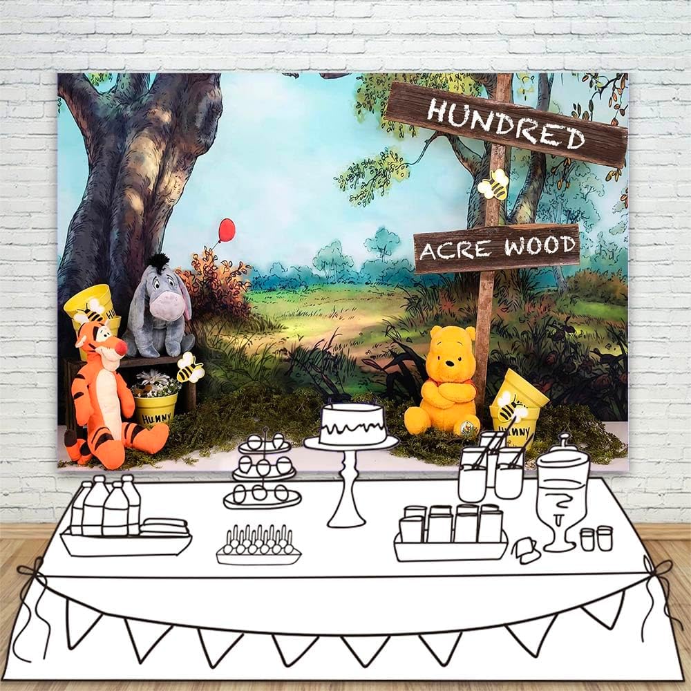 Amazon.com : Hundred Acre Wood Photo Backdrop Newborn 7x5ft Happy ...