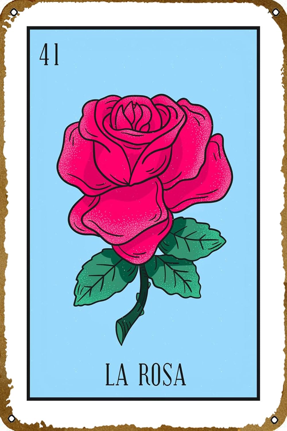 Amazon.com: La rosa mexican lottery Poster Video Game Metal Tin Sign ...