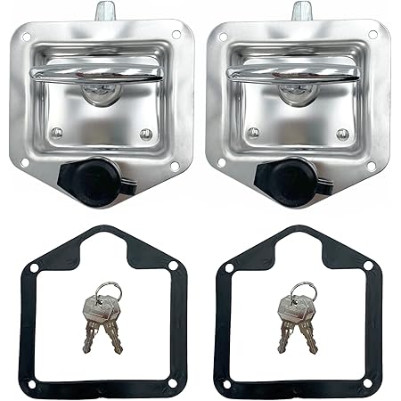 2 Pcs L8815 Tool Box Latch T Handle Latches with Lock Highly Polished ...