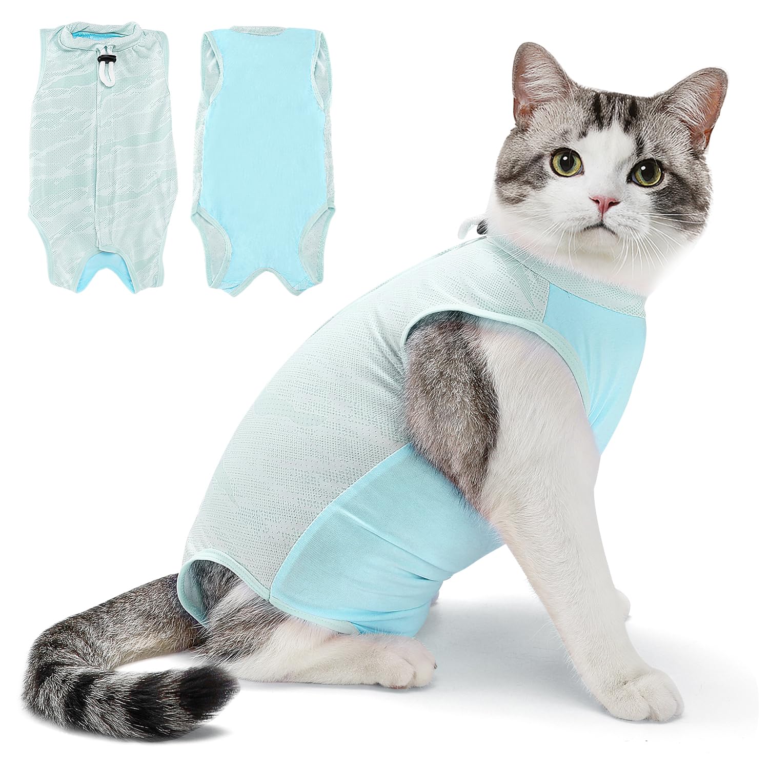 SlowTon Cat Surgery Recovery Suit - Hair Resistant Kitten Onesie for ...