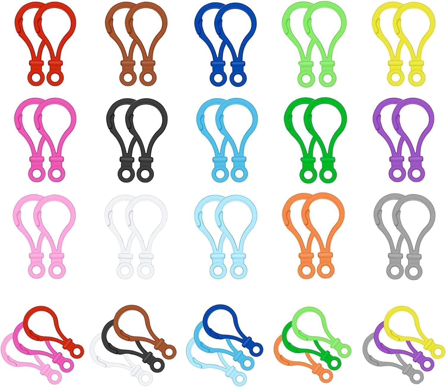 Amazon.com: HUAJIAN 100PCS Keychain Clip,Mixed Colors Hard Plastic Key ...