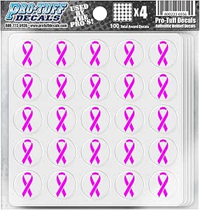 Amazon.com: Pro-Tuff Decals Pink Ribbon Award Decal Set (100 Decals ...