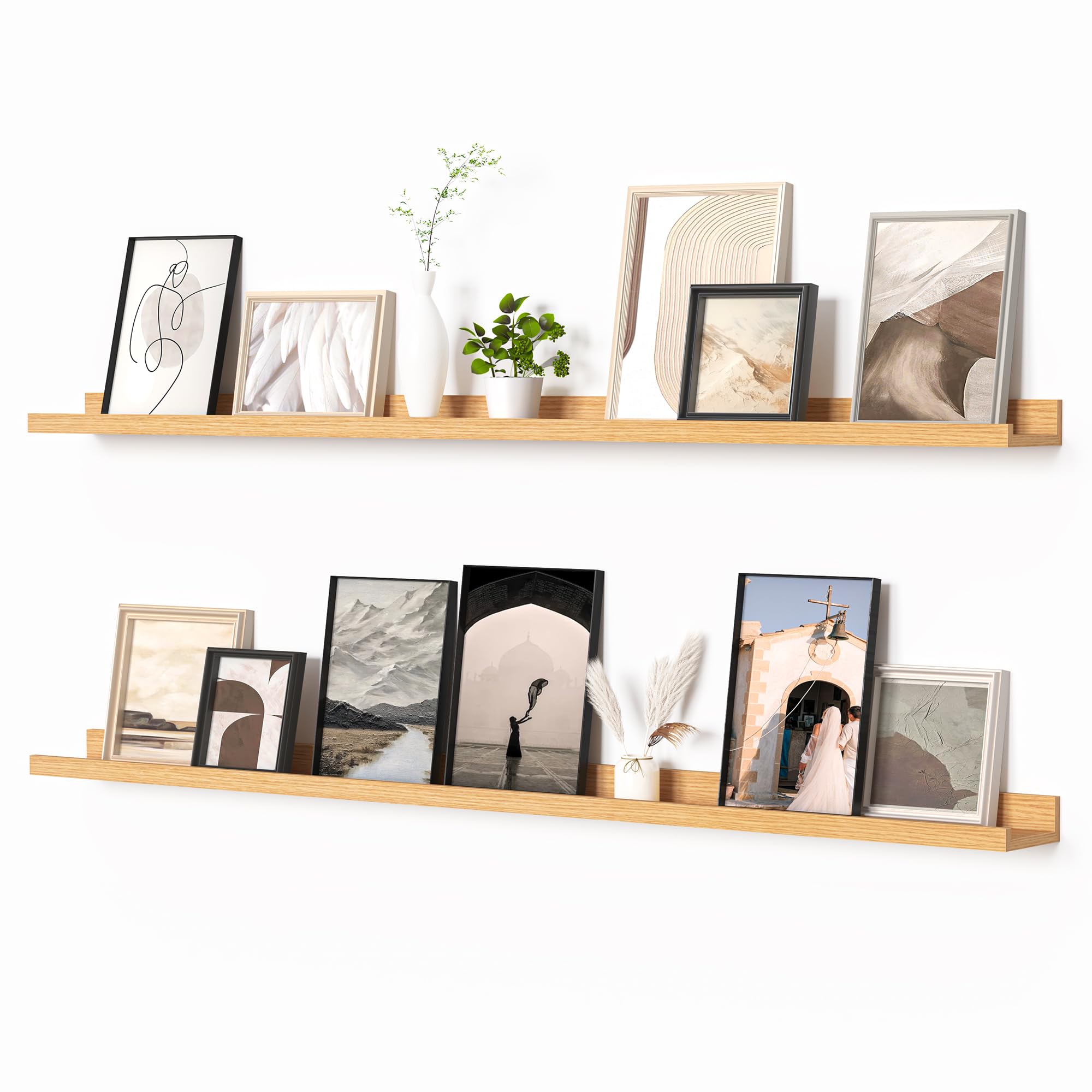 Amazon.com: Heimlove Picture Ledge Shelf, Floating Shelves Set of 2, 56 ...