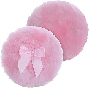 WLLHYF 2 PCS Large Fluffy Powder Puff, 4 Inch Soft Velour Body Powder ...