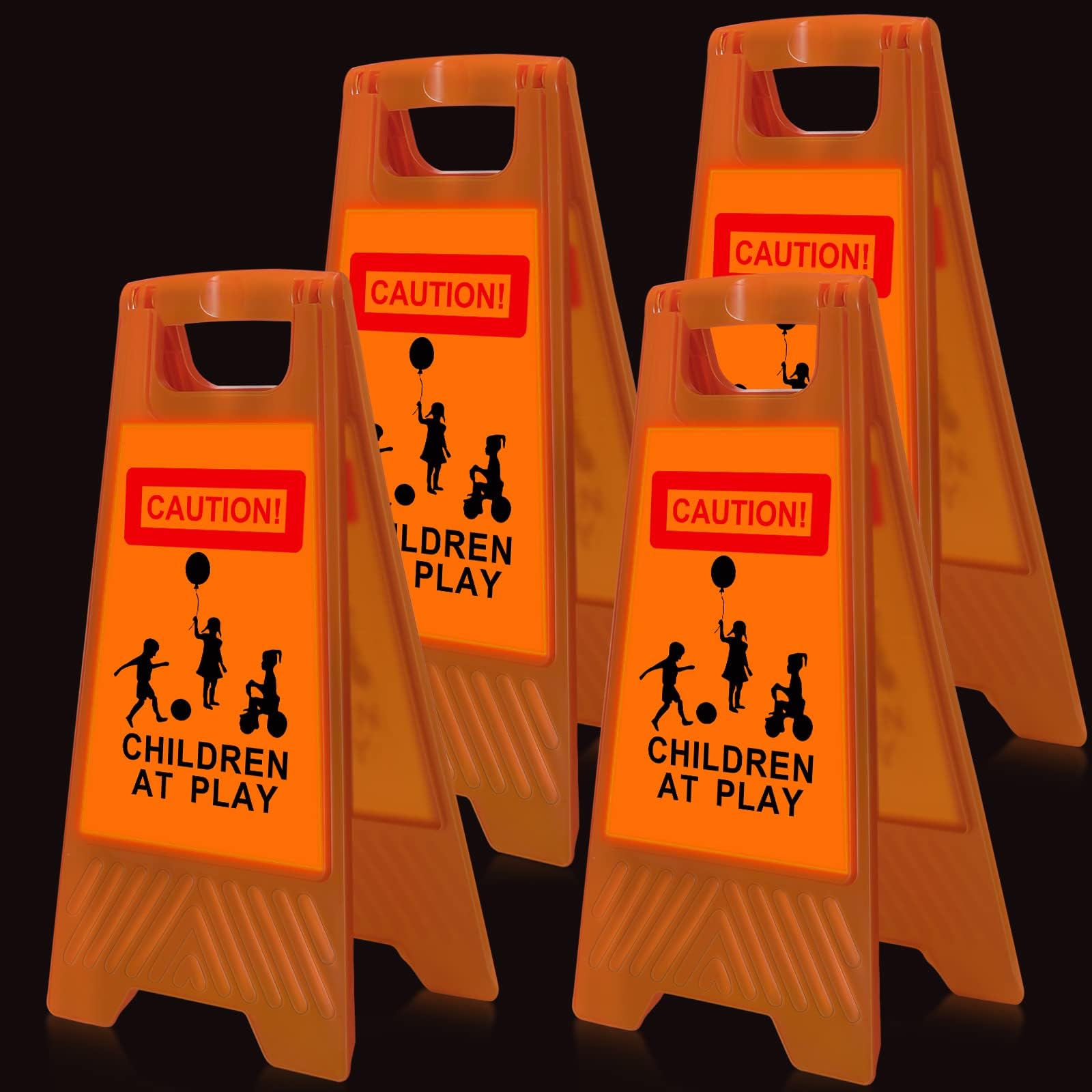 Amazon.com: 4 Pcs Reflective Slow Down Kids at Play Sign Double Sided ...