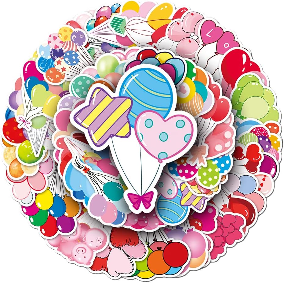 Amazon.com: Balloon & Flowers Stickers for Boys Girls Teens|50 Pcs ...