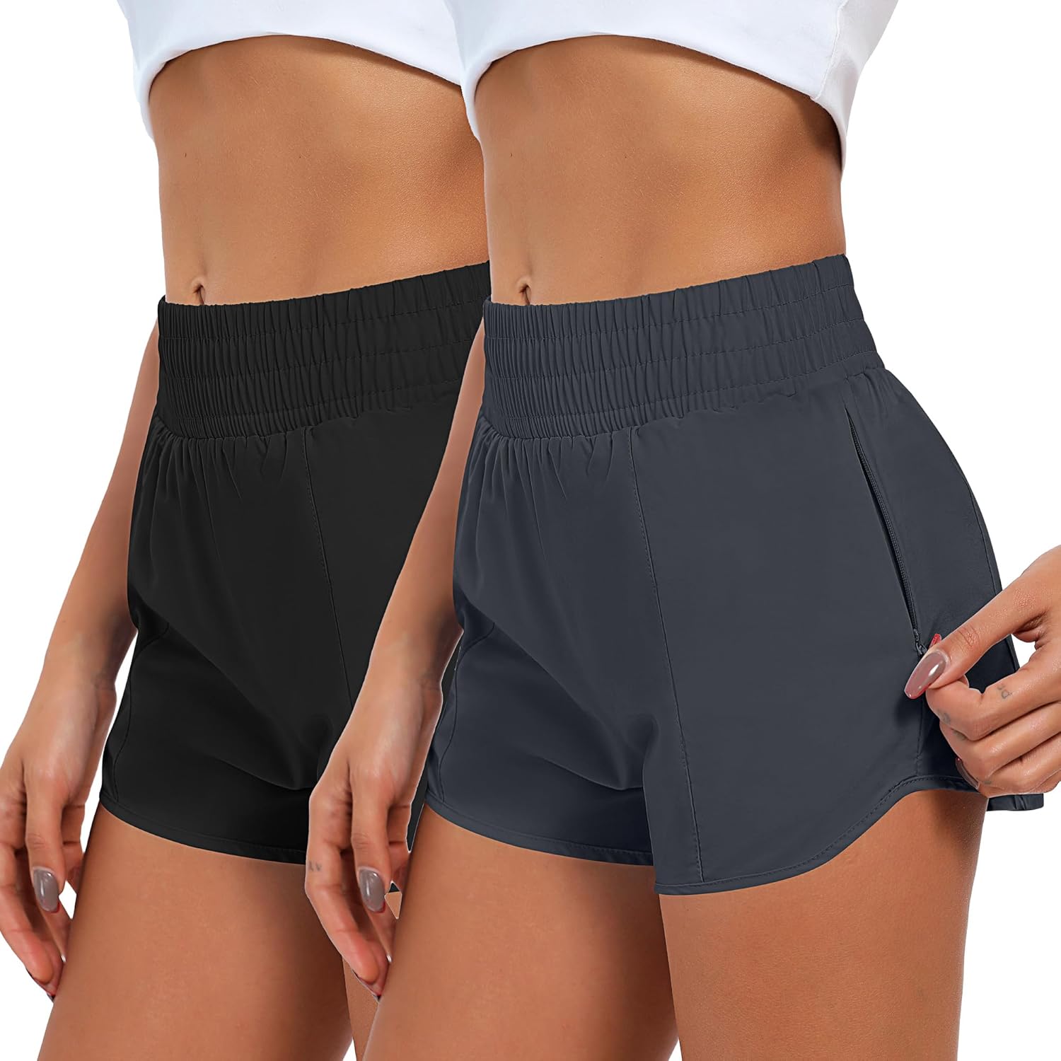 Amazon.com: Riyiper 2 Pcs Women's Running Shorts Quick Dry Athletic ...
