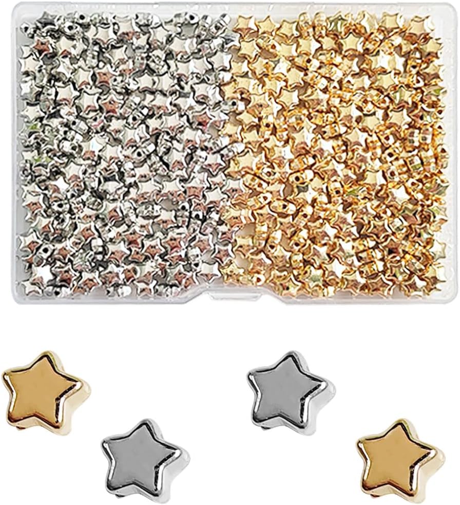 Amazon.com: 400 Pcs Star Shape Spacer Beads Star Buttons for Crafts ...
