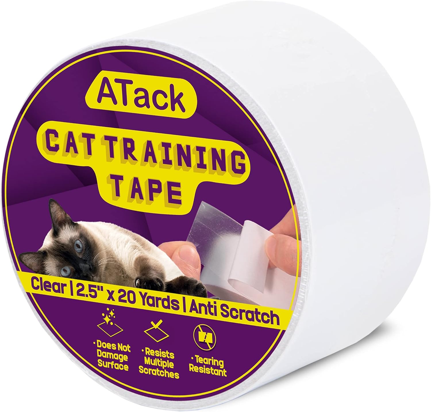 ATack Cat Anti-Scratch Training Tape, Residue-Free and Removable, Clear ...