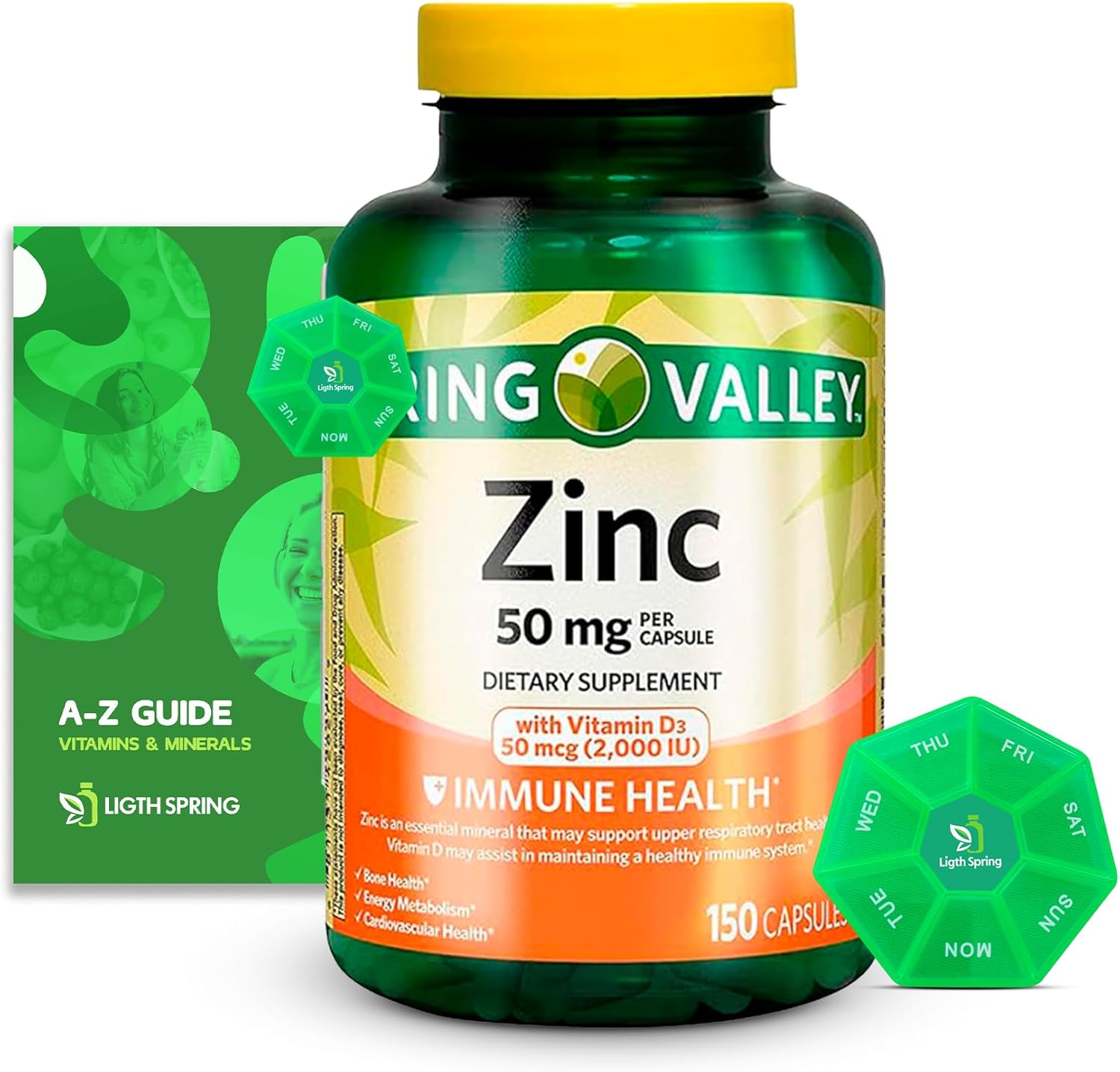 Amazon.com: Zinc Supplement 50mg, with Vitamin D3 50 mcg (2,000 IU) 150 ...