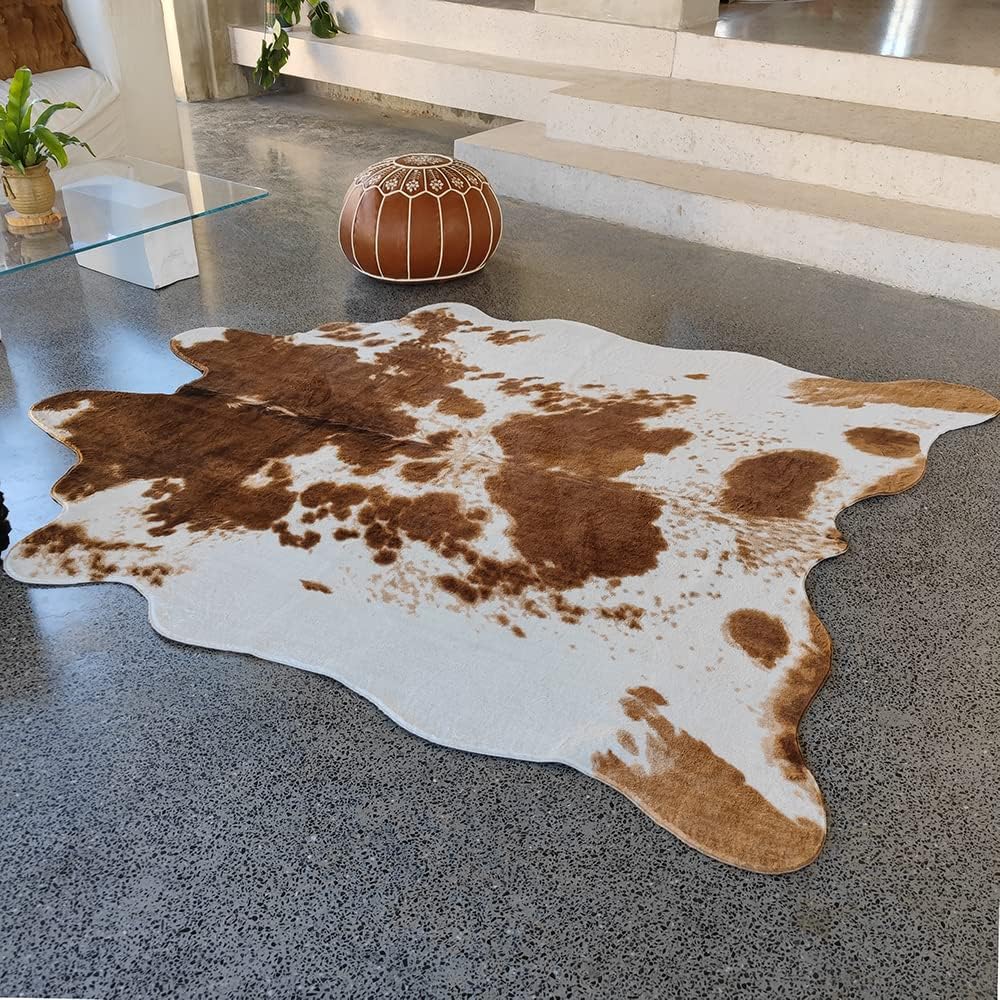 Amazon.com: rugoo Premium Brown Cowhide Rug 6.4 ft x 8.5 ft Faux ...