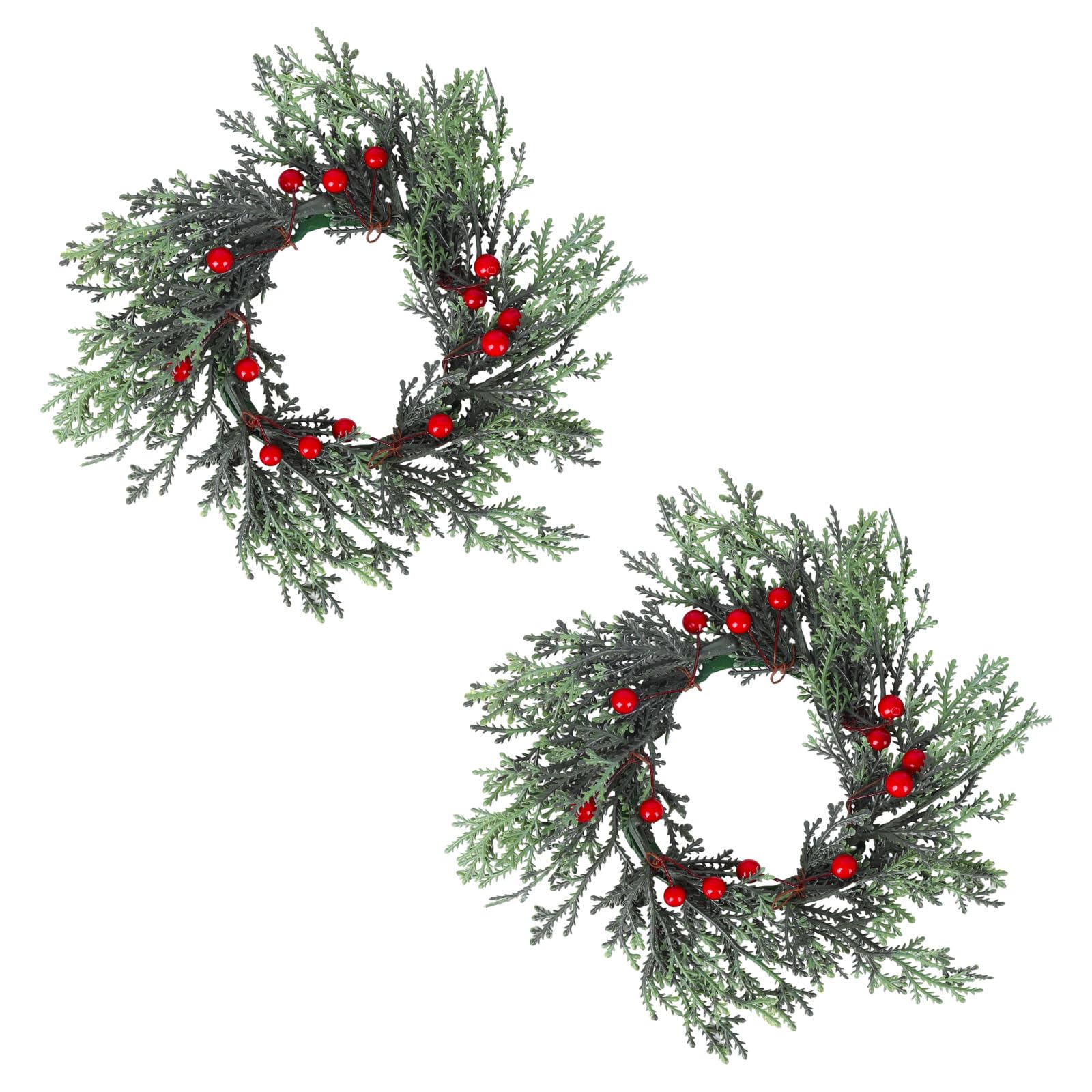 2 Pcs Christmas Candle Wreath Mini Christmas Wreath Christmas Candle ...