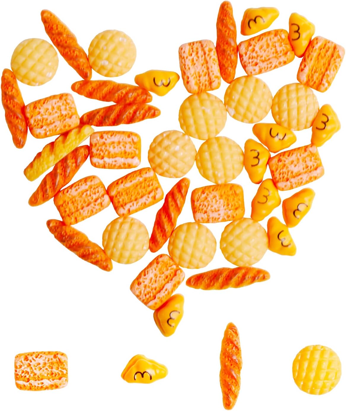 Amazon.com: 40 Pcs 1:12 Miniature Bread Resin Mix Bakery Bread Mini ...