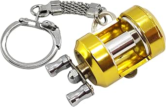 Amazon.com: EMMRAGNO Fishing Reel Key Chain, Fun Metal Drum Reel ...